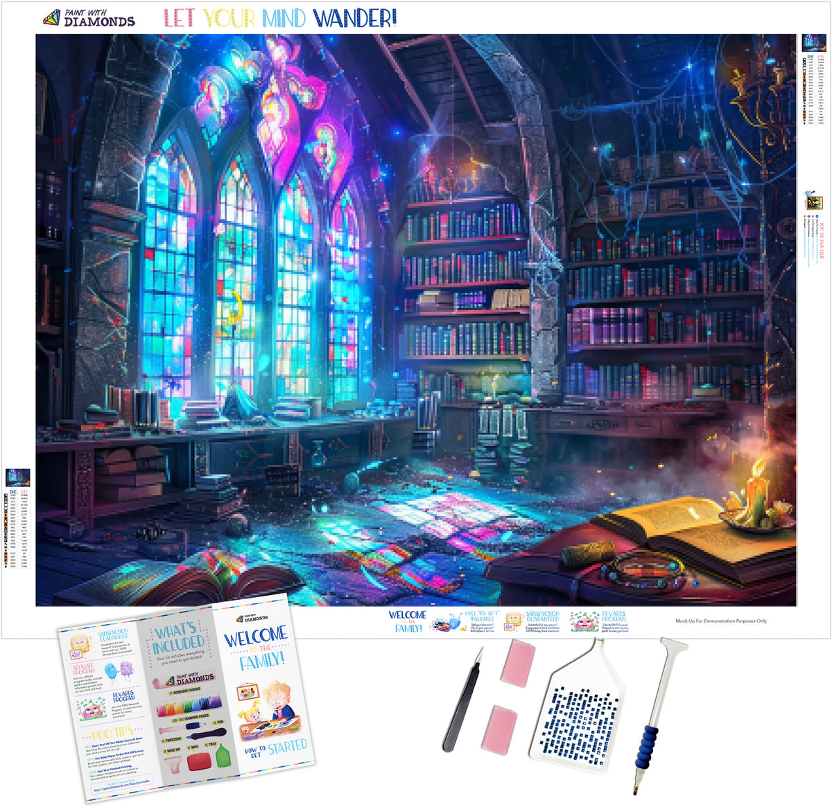 Wizard's Library Official Diamond Painting Kit | Diamond Art | Paint ...