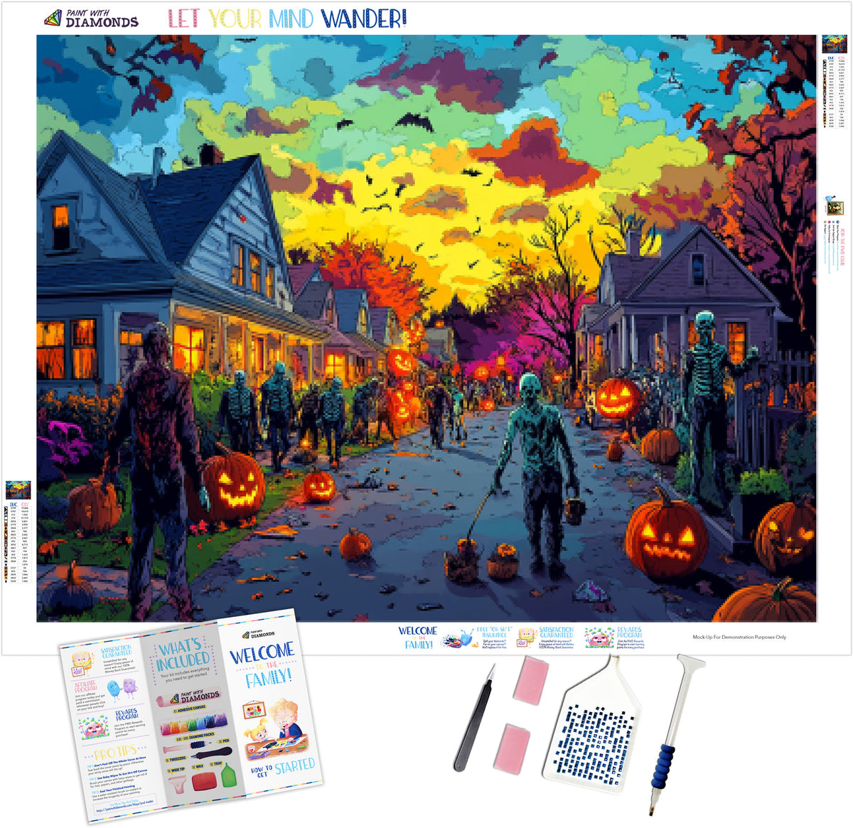 Zombie Trick-or-Treat Takeover Official Diamond Painting Kit | Diamond ...