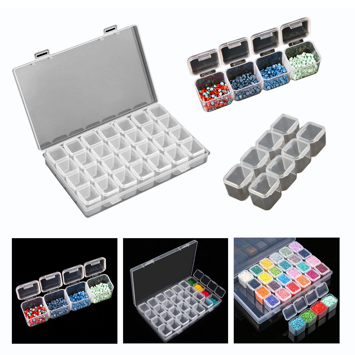 Diamond Painting 28-Slot Break-Apart Diamond Storage Box 100% Full Can ...