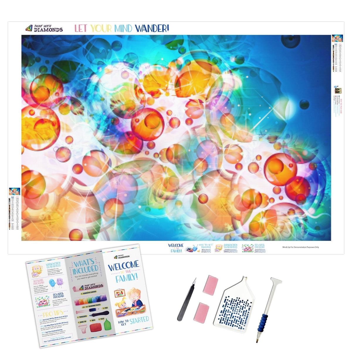 "Abstract Color Bubbles" Diamond Painting Kit (Full Drill) – Paint With ...