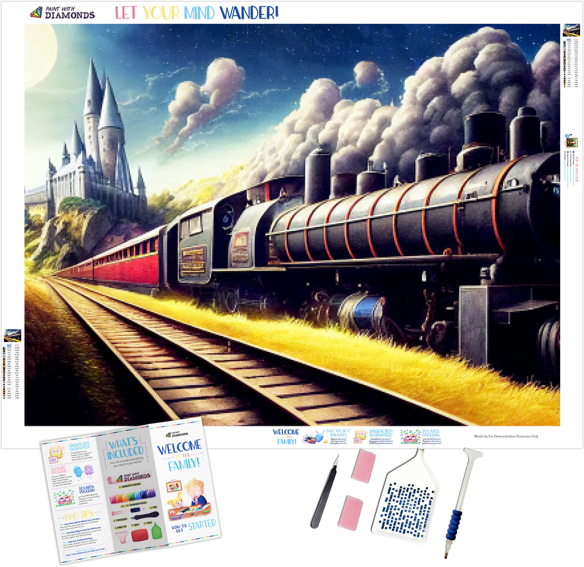 All Aboard The Magic Train Official Diamond Painting Kit | Diamond Art ...