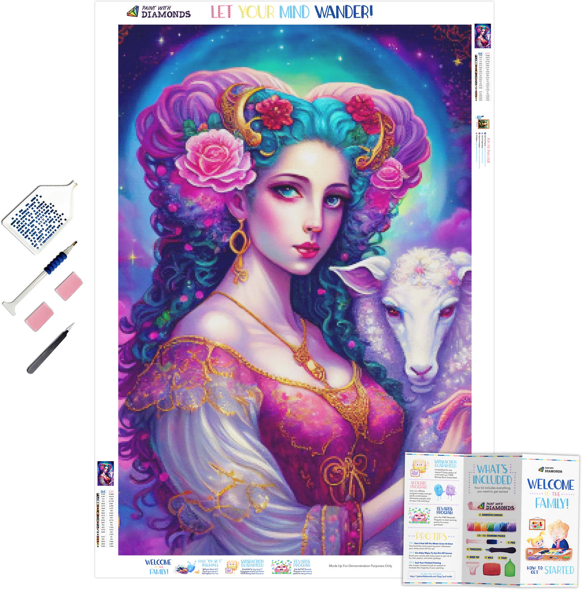 Aries Zodiac Princess Official Diamond Painting Kit | Diamond Art ...