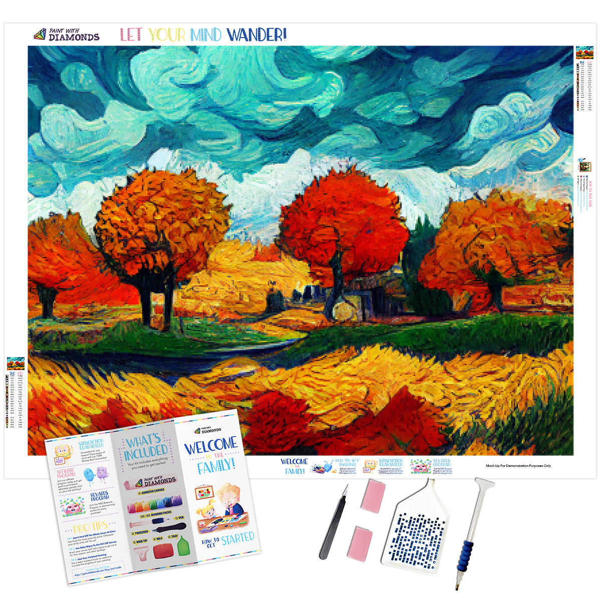 Autumn By Van Gogh Official Diamond Painting Kit | Diamond Art | Paint ...
