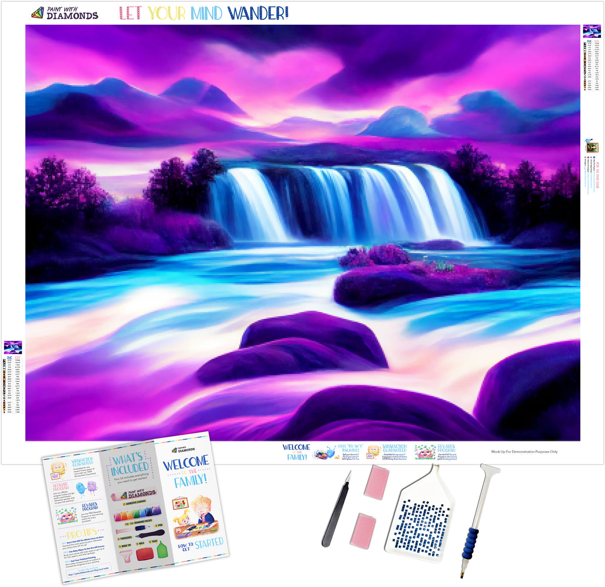 Azure Waterfalls Official Diamond Painting Kit | Diamond Art | Paint ...