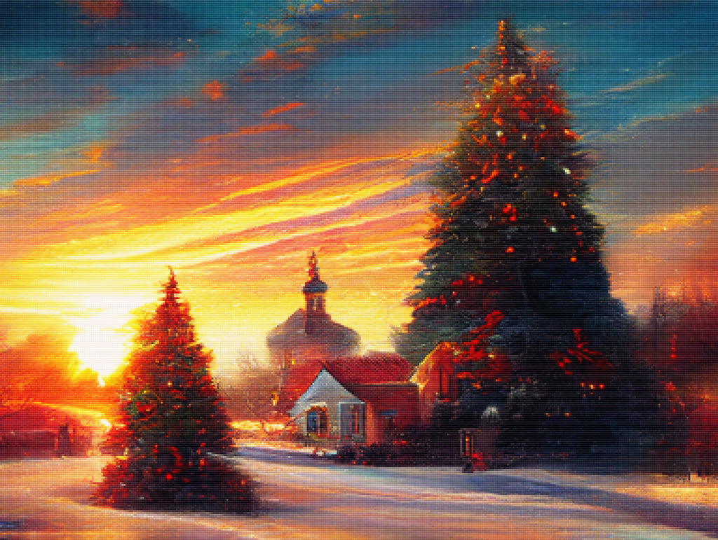 Beautiful Christmas Sunrise Official Diamond Painting Kit | Diamond Art ...