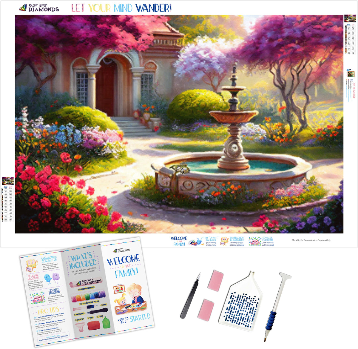 Beautiful Spring Garden Fountain Official Diamond Painting Kit ...
