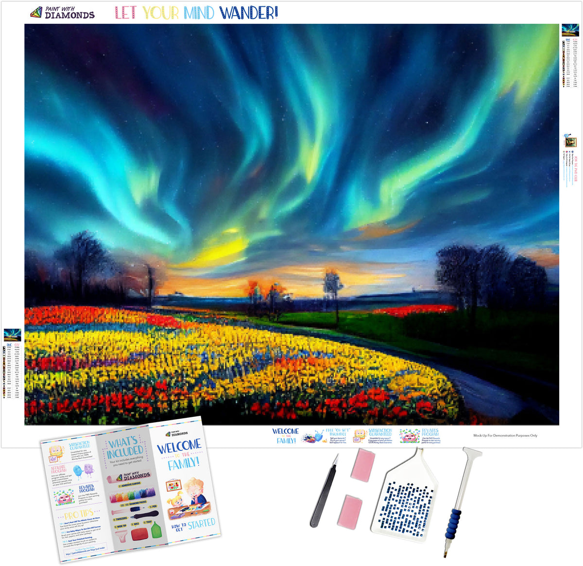 Breathtaking Spring Landscape Northern Lights Official Diamond Painting ...
