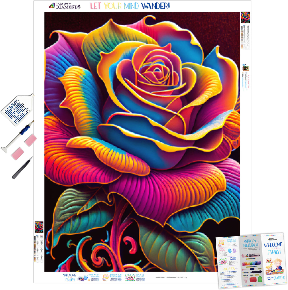 Colorful Blooming Rose Official Diamond Painting Kit | Diamond Art ...