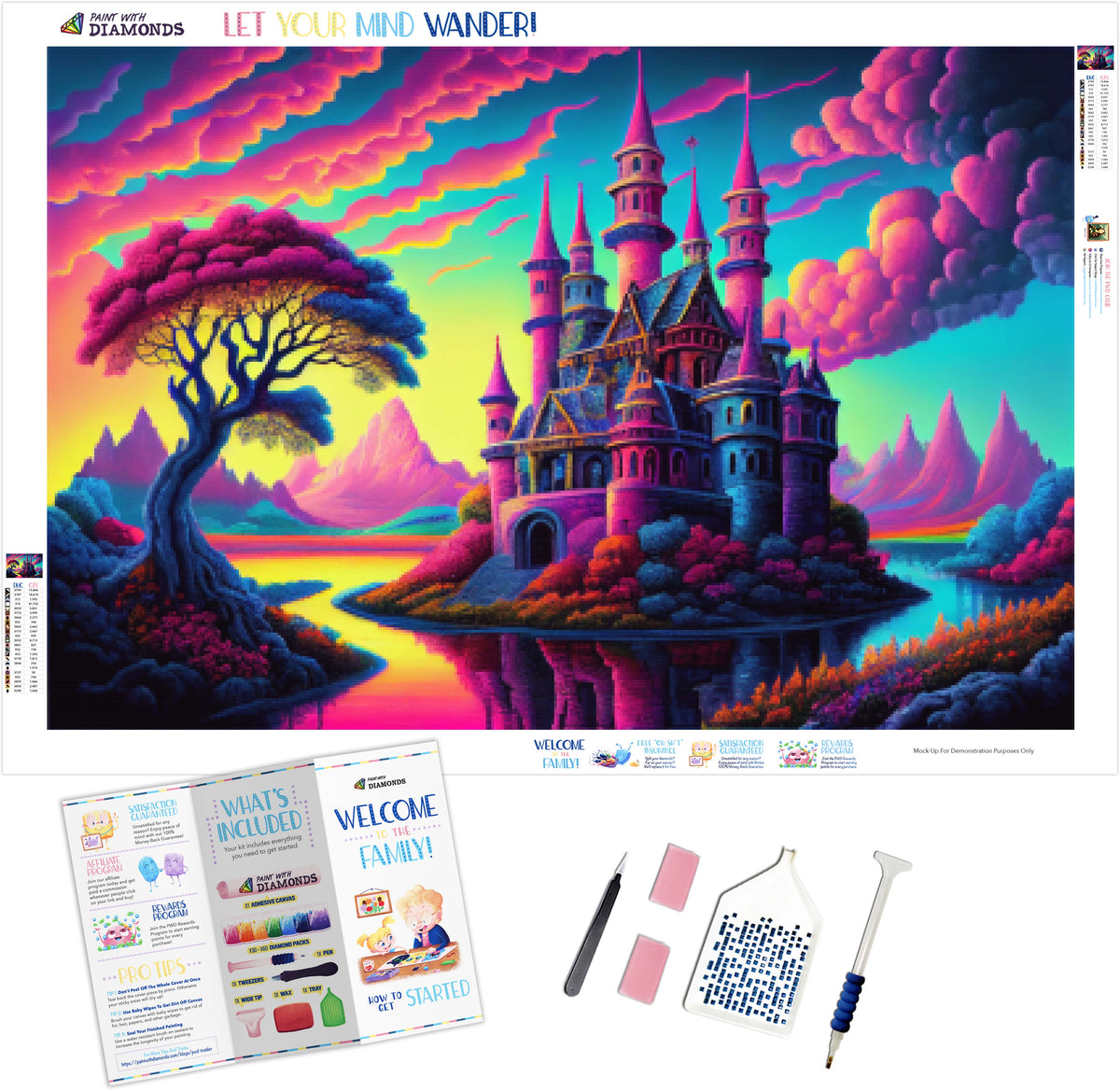 Colorful Castle In The Distance Official Diamond Painting Kit | Diamond ...