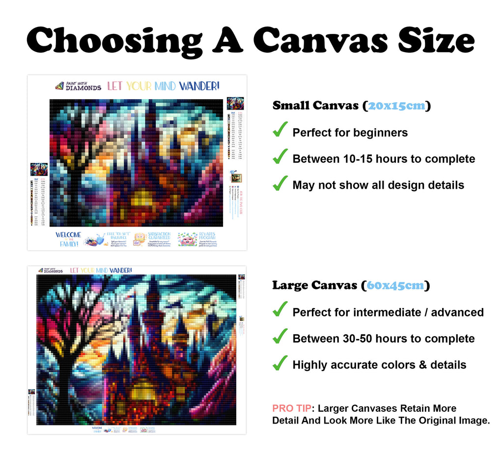 Colorful Castle Stained Glass Official Diamond Painting Kit | Diamond ...