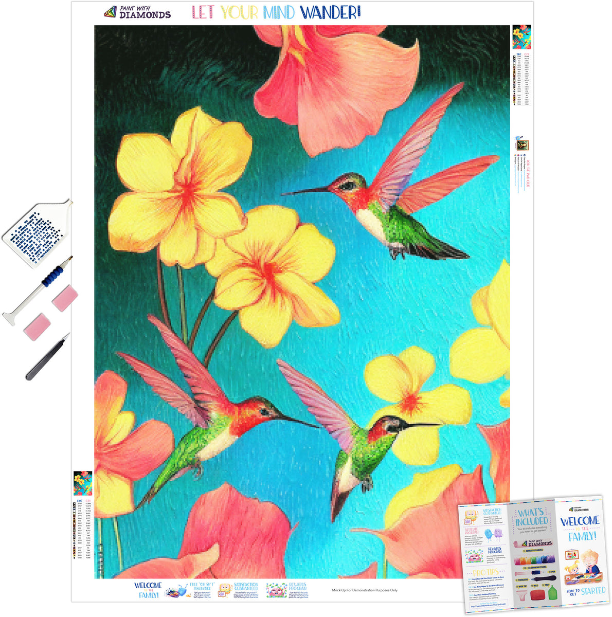 Colorful Hummingbirds Official Diamond Painting Kit | Diamond Art ...