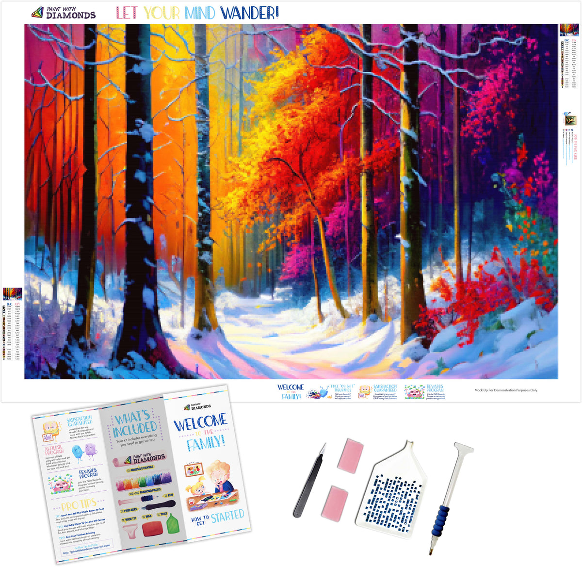 Colorful Winter Forest Official Diamond Painting Kit | Diamond Art ...