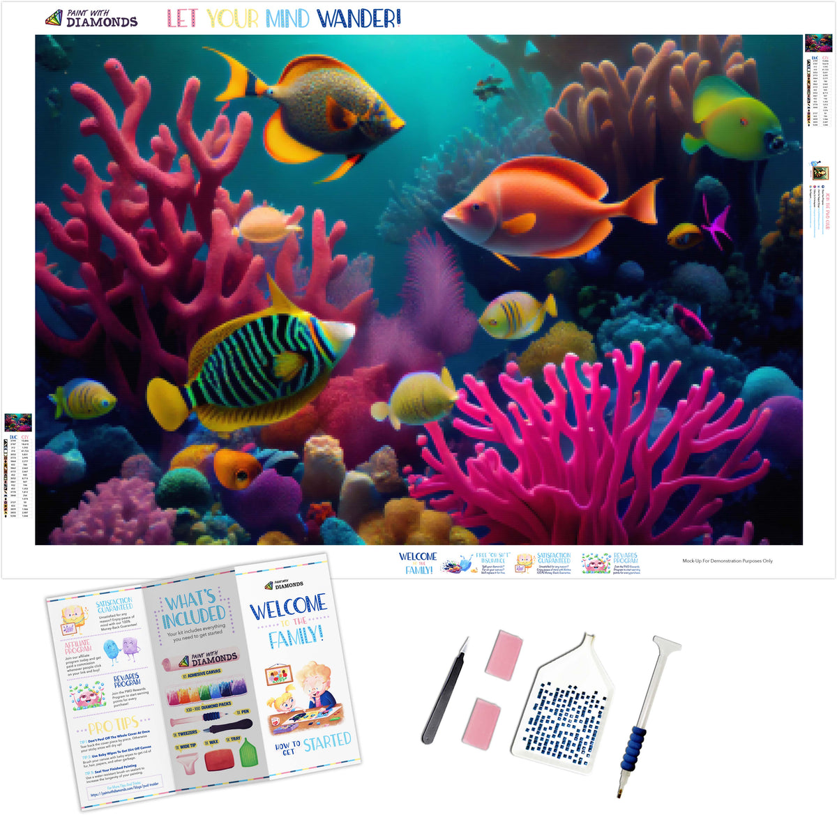Coral Reef Teaming With Colorful Fish Official Diamond Painting Kit ...