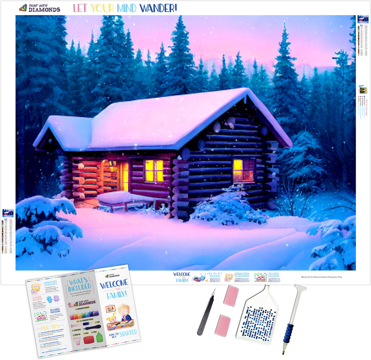 Cozy Log Cabin Official Diamond Painting Kit | Diamond Art | Paint With ...