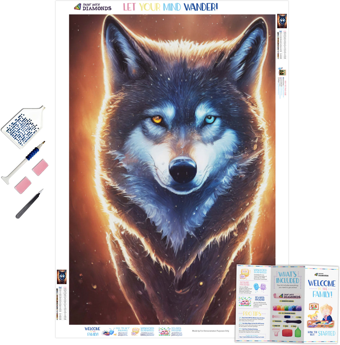 Dichromatic Wolf Official Diamond Painting Kit | Diamond Art | Paint ...