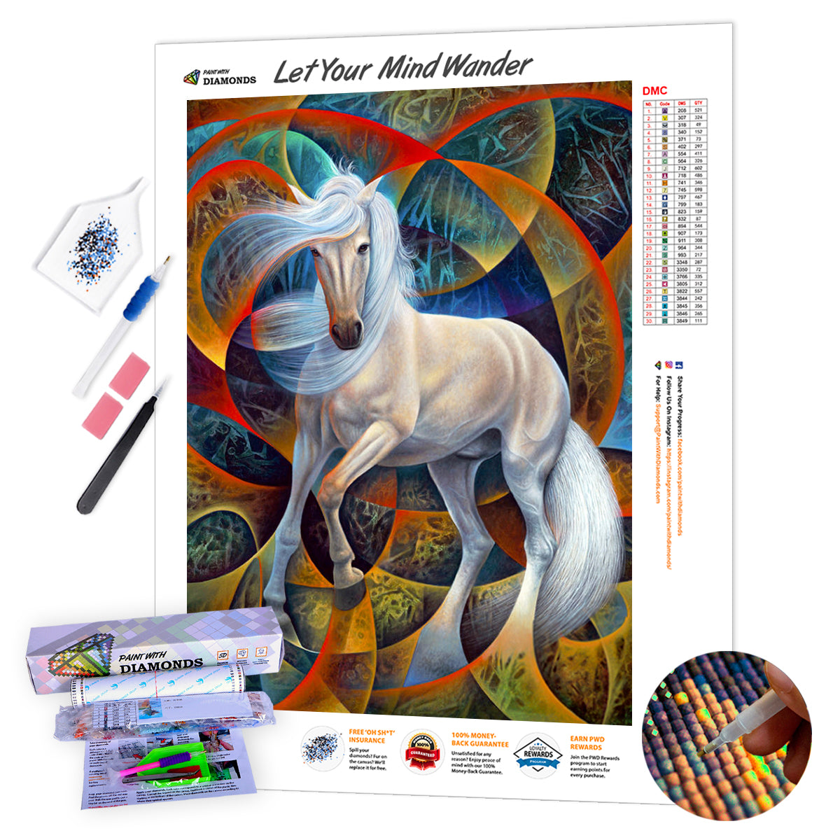 Dynamic Stallion Diamond Painting Kit (Full Drill) – Paint With Diamonds