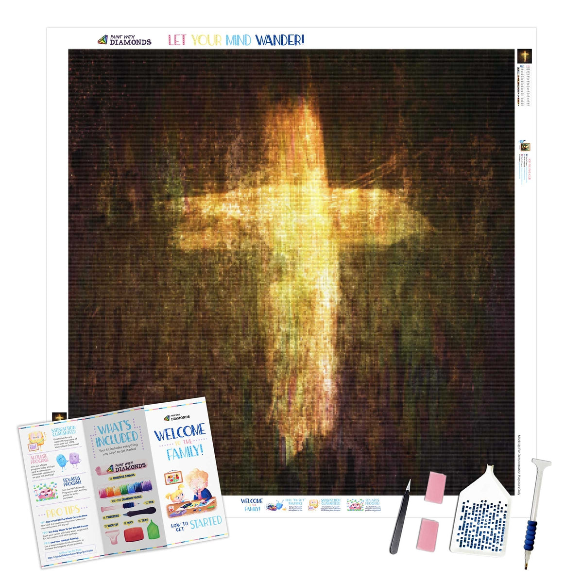 "Etched Cross" Diamond Painting Kit (Full Drill) – Paint With Diamonds