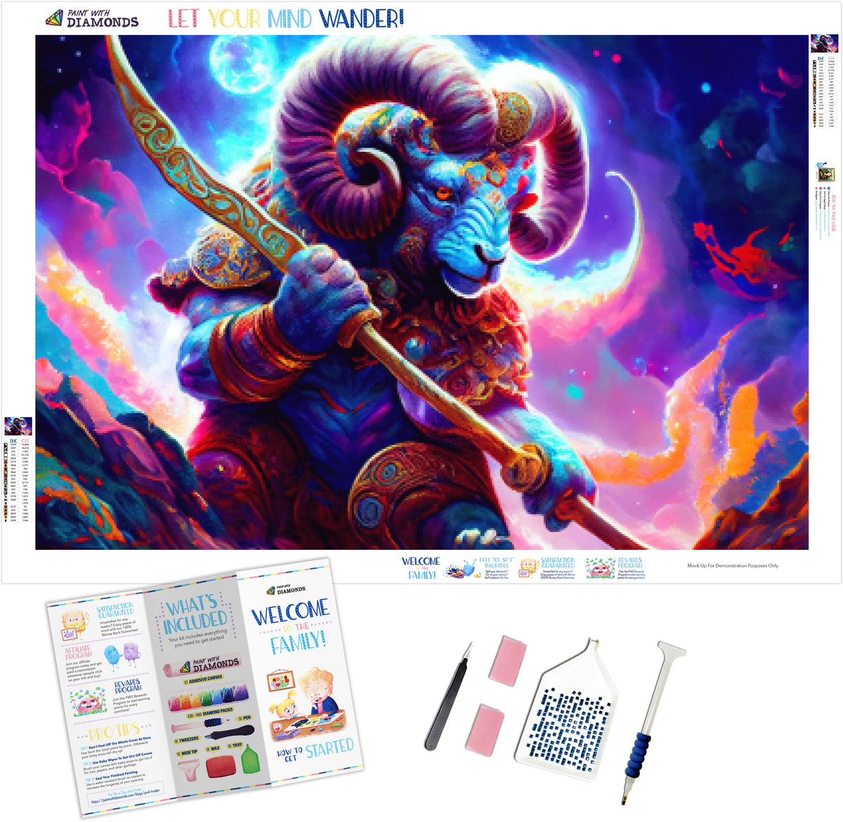 Fierce Aries Warrior Official Diamond Painting Kit | Diamond Art ...
