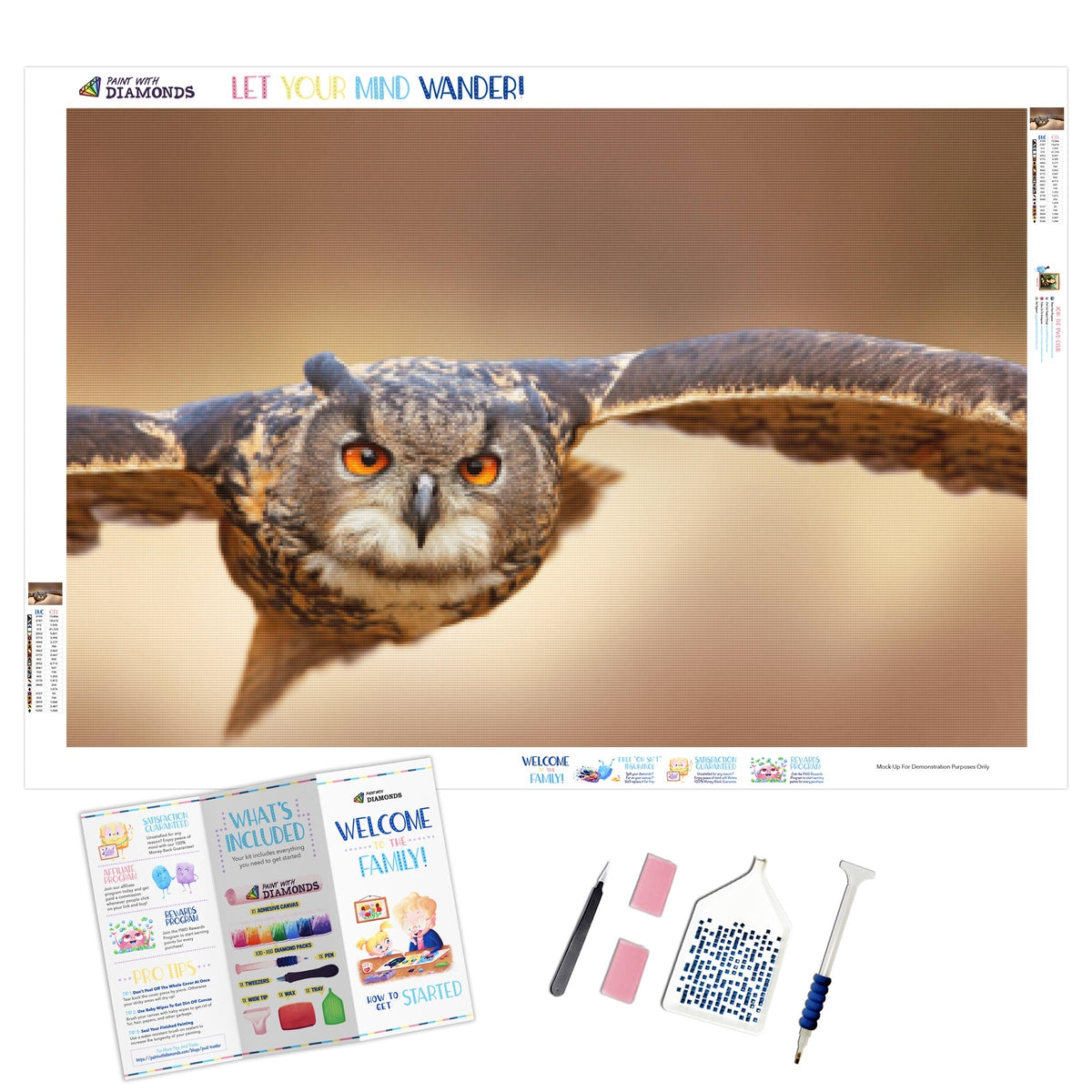 "Fierce Owl Eyes" Diamond Painting Kit (Full Drill) – Paint With Diamonds