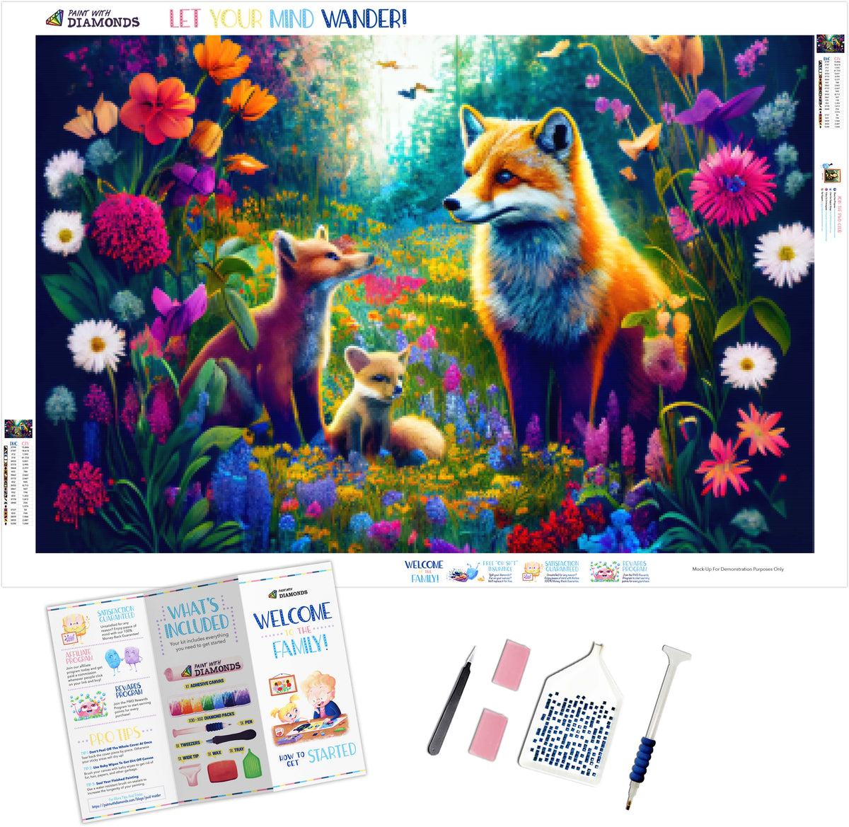 Foxy Forest Friends Official Diamond Painting Kit | Diamond Art | Paint ...