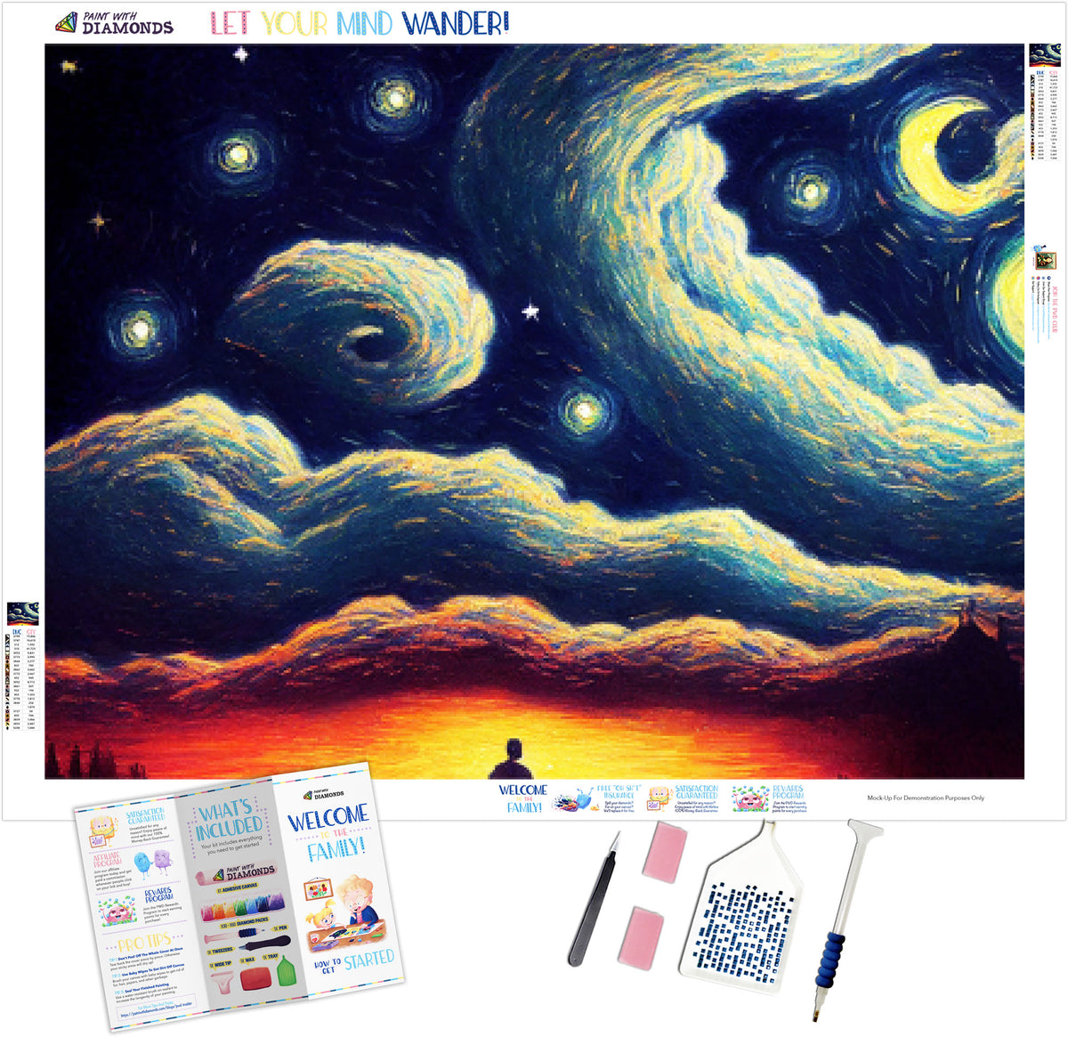 Gaze Upon Starry Night Official Diamond Painting Kit | Diamond Art ...