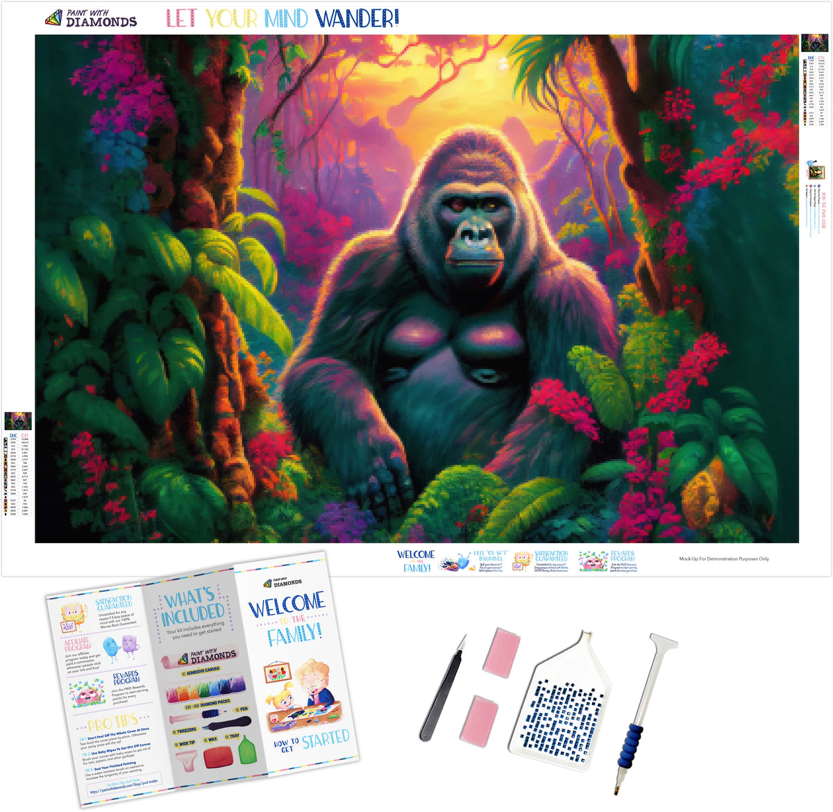 Gracious Gorilla Official Diamond Painting Kit | Diamond Art | Paint ...