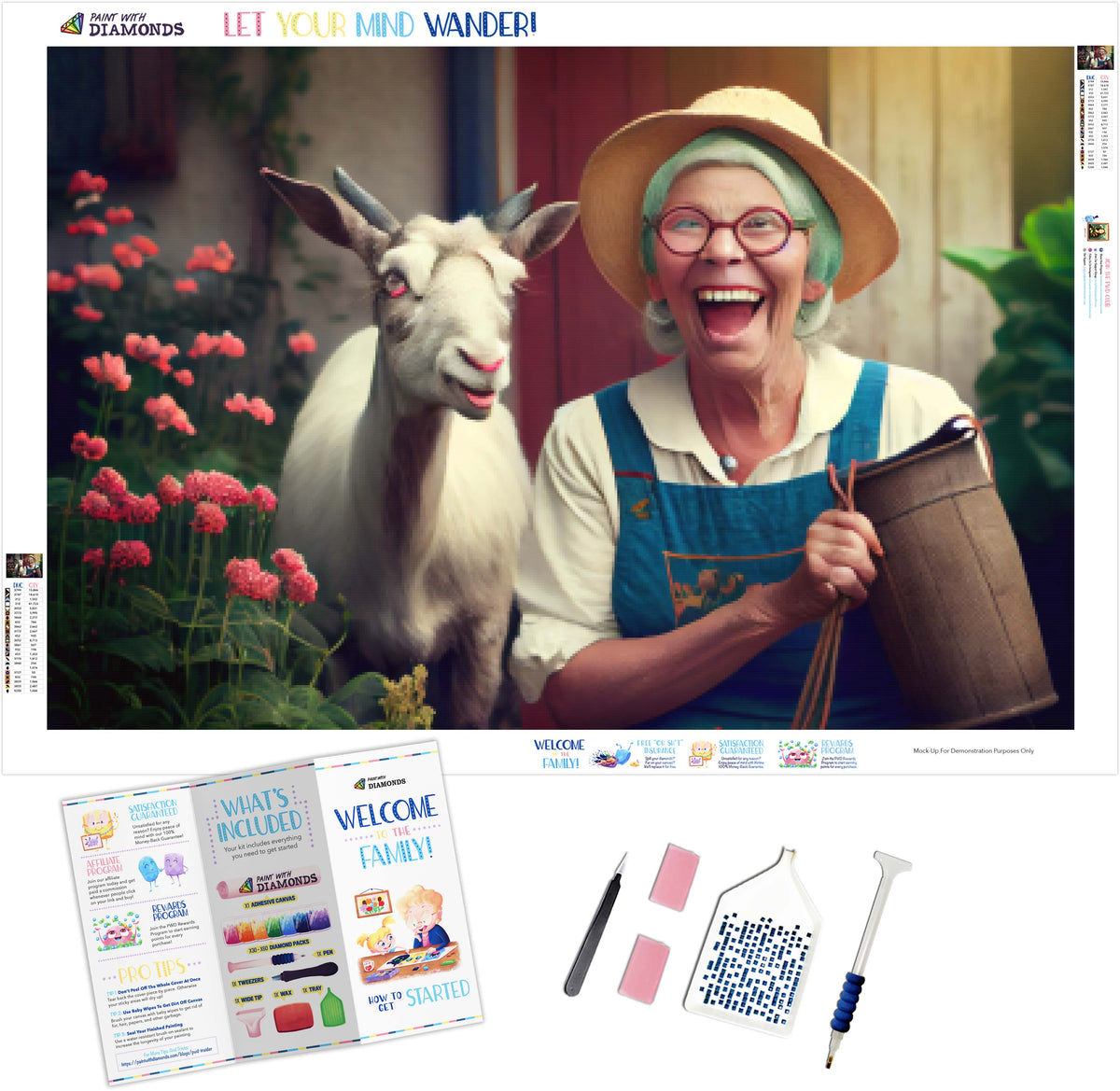 Happy Pet Goat Official Diamond Painting Kit | Diamond Art | Paint With ...