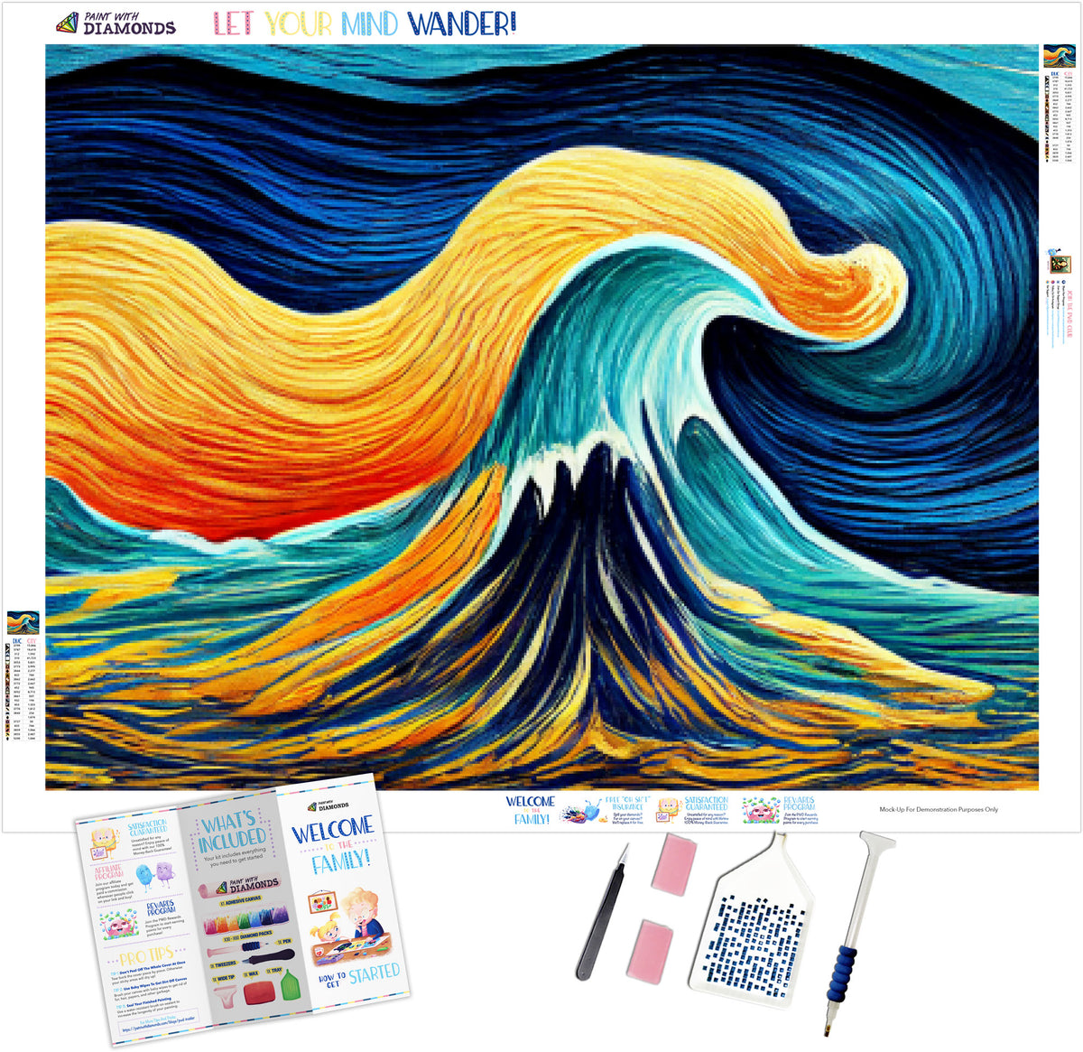 Illustrious Tsunami Official Diamond Painting Kit | Diamond Art | Paint ...