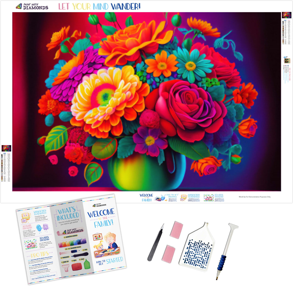 Impossible Color Bouquets Official Diamond Painting Kit | Diamond Art ...