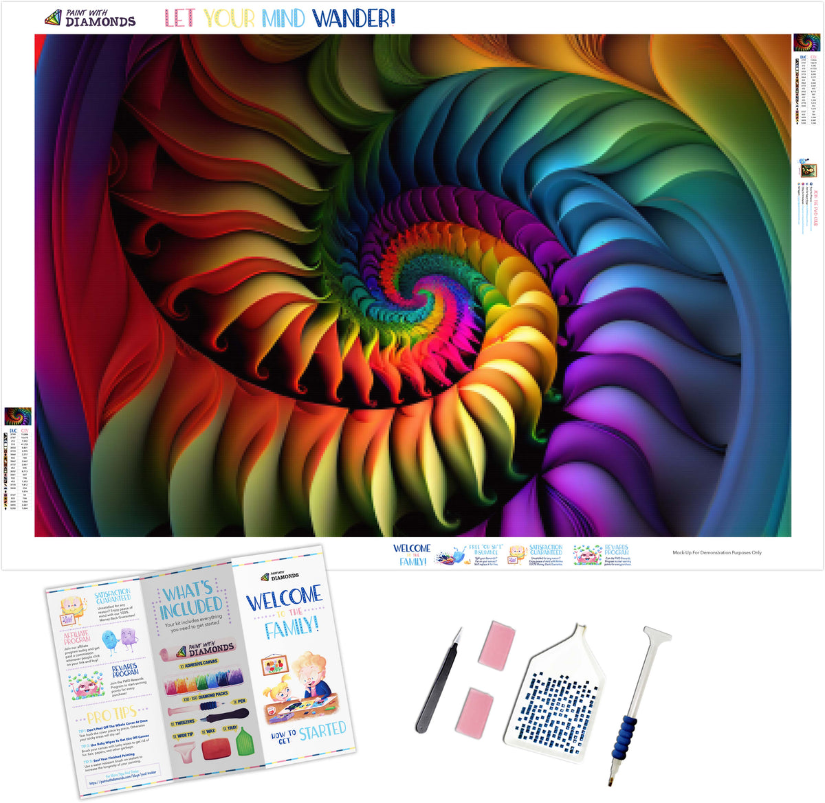 Infinite Fractal Rainbow Official Diamond Painting Kit | Diamond Art ...