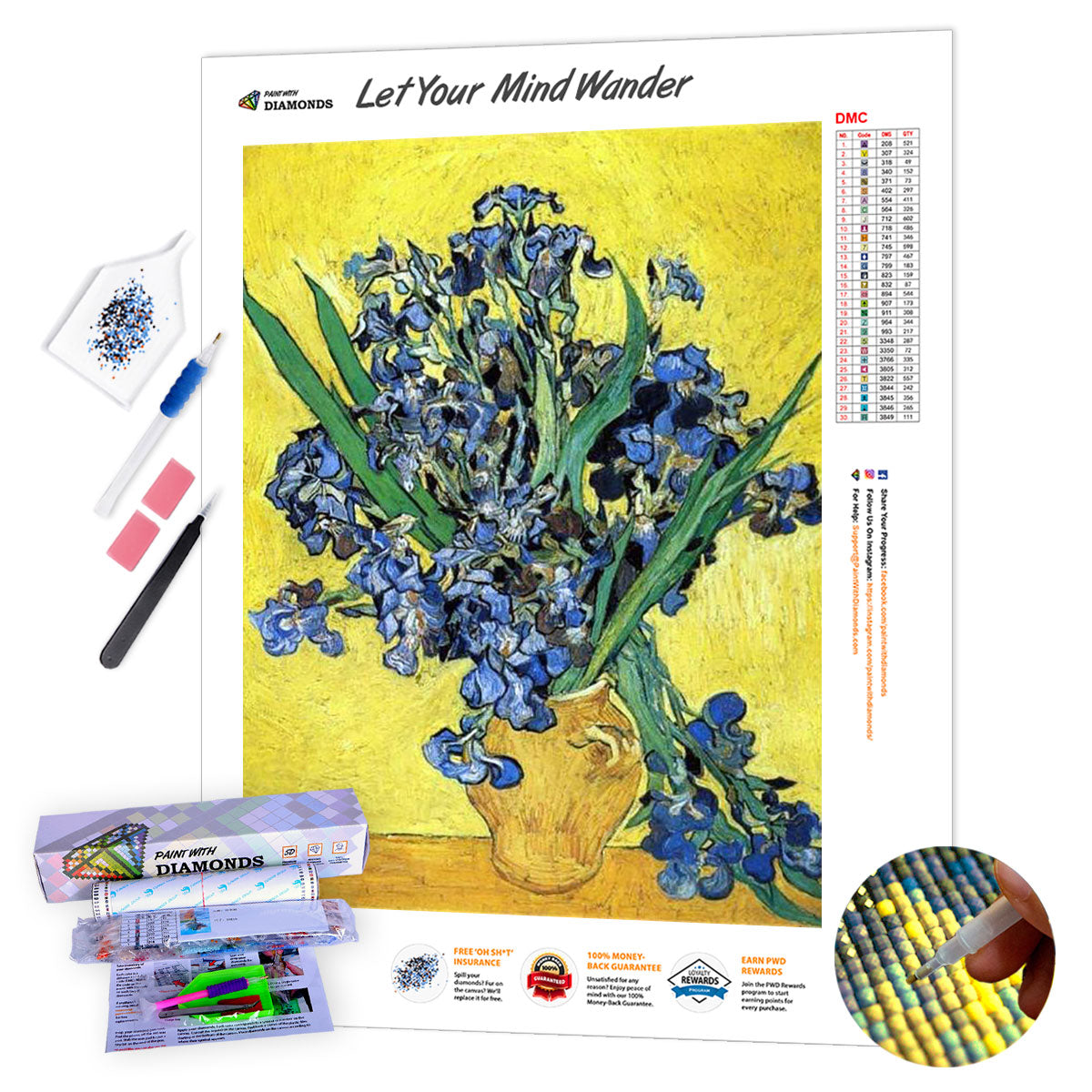 "Irises" Diamond Painting Kit (Full Drill) – Paint With Diamonds