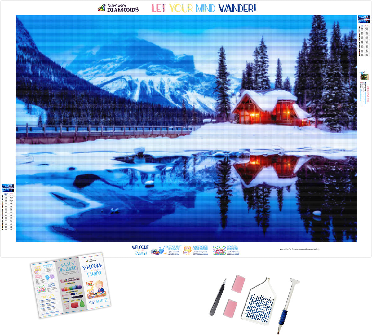 Log Cabin Sunset Official Diamond Painting Kit By Paint With Diamonds®