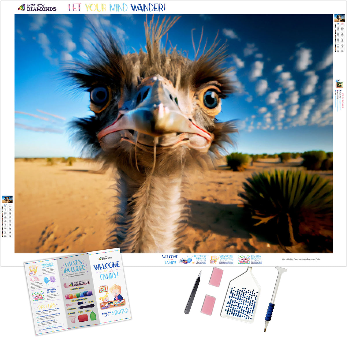 Long-Necked Emu Official Diamond Painting Kit | Diamond Art | Paint ...