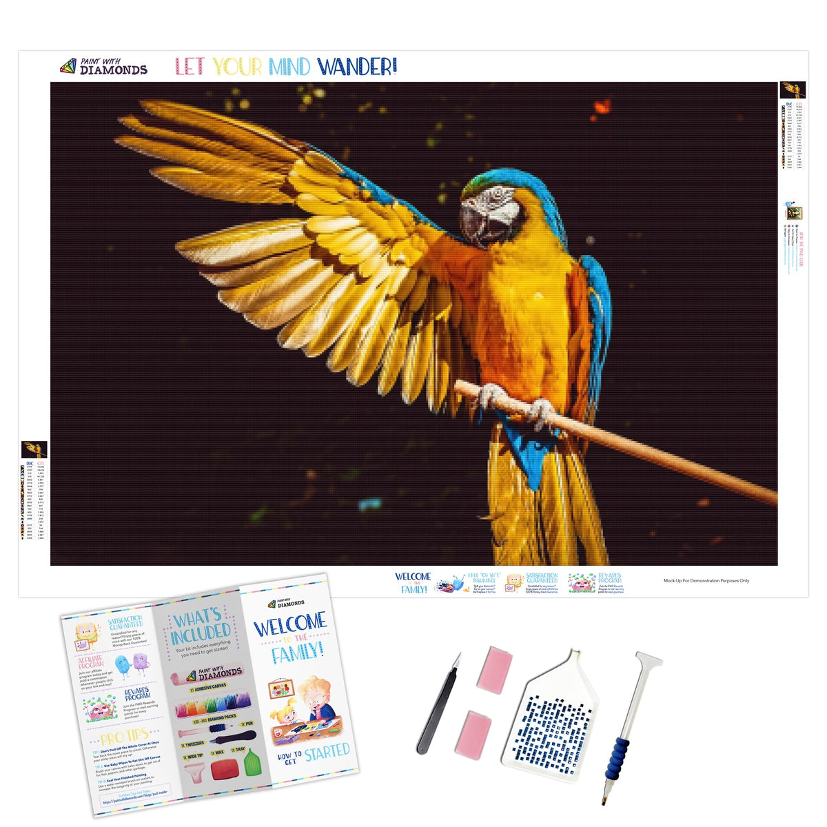 "Macaw" Diamond Painting Kit (Full Drill) – Paint With Diamonds