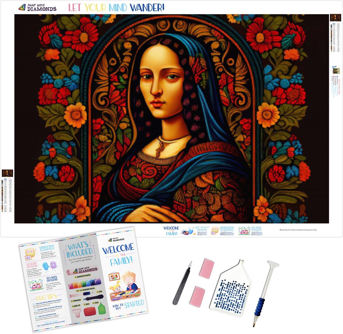 Mexican Mona Lisa Official Diamond Painting Kit | Diamond Art | Paint ...