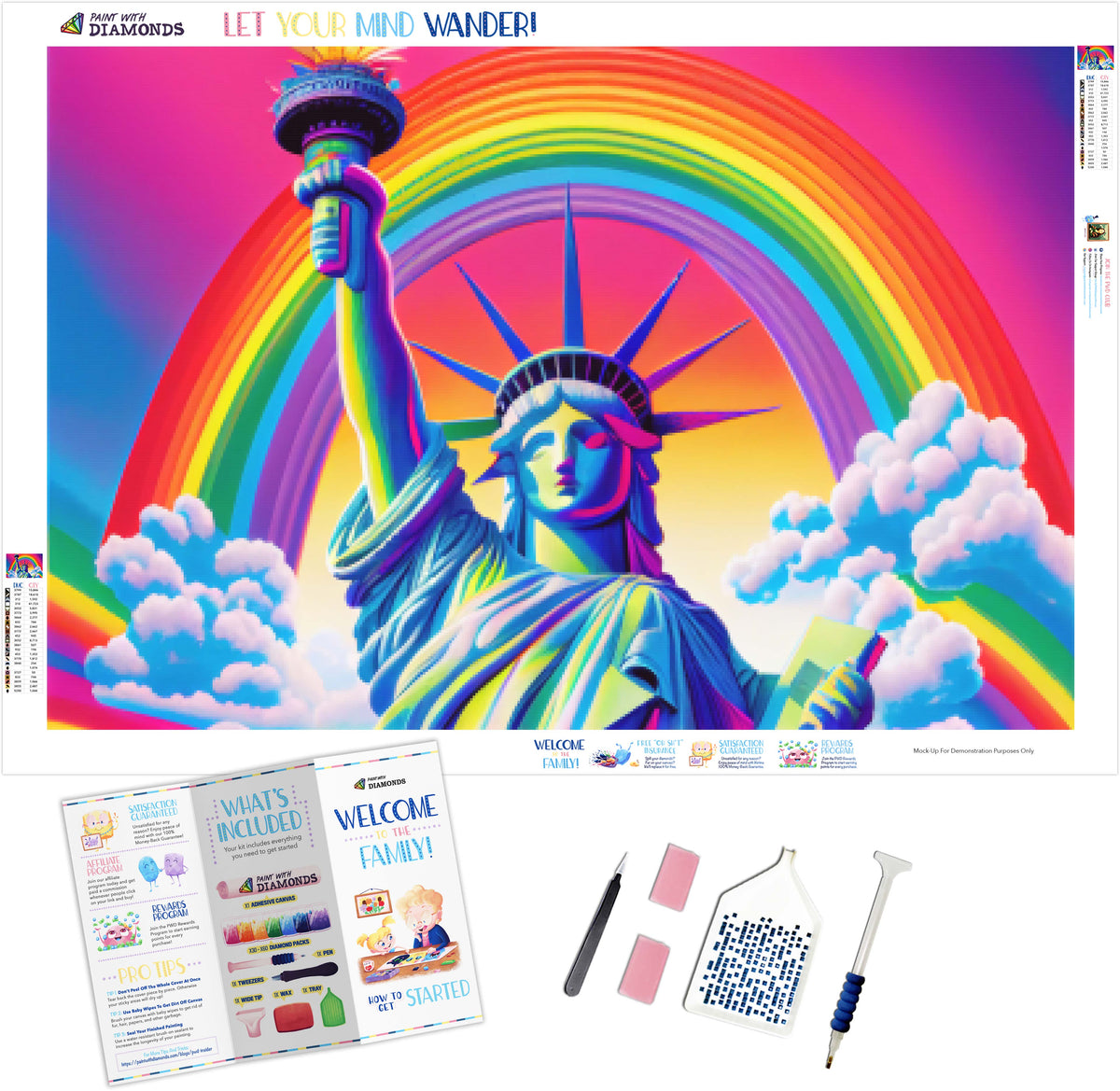 Miss Rainbow Liberty Official Diamond Painting Kit | Diamond Art ...