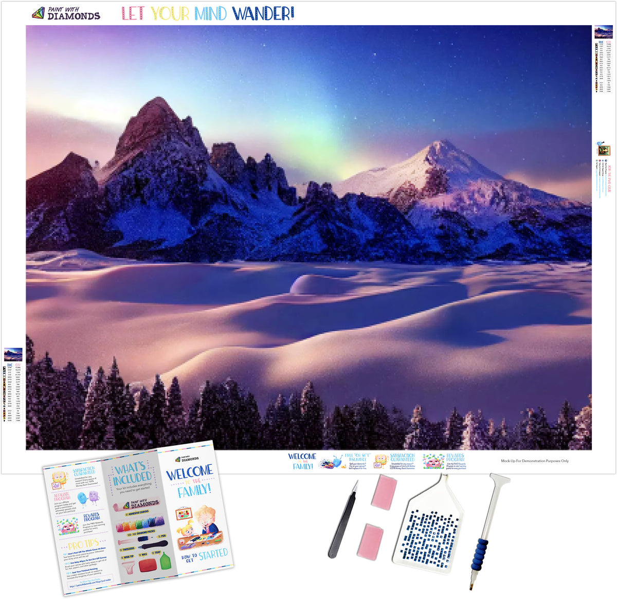 Mountain Valley Northern Lights Official Diamond Painting Kit | Diamond ...