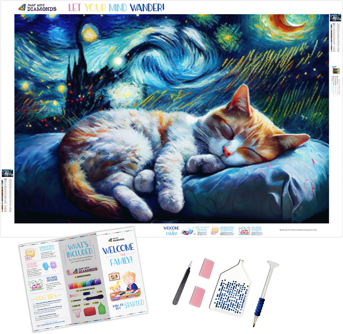 Napping Kitty Official Diamond Painting Kit | Diamond Art | Paint With ...