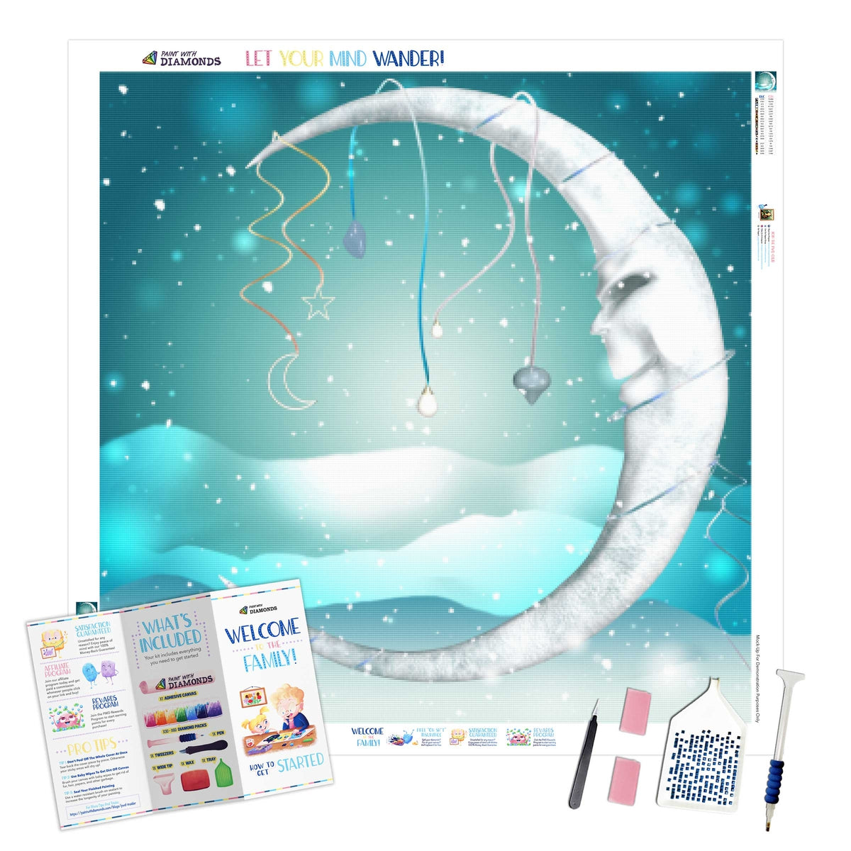 "Ornamental Moon" Diamond Painting Kit (Full Drill) – Paint With Diamonds