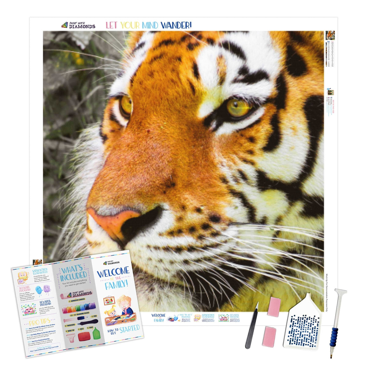 "Pensive Tiger" Diamond Painting Kit (Full Drill) – Paint With Diamonds