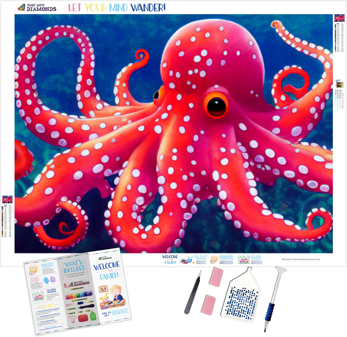 Pinky The Dotted Octopus Official Diamond Painting Kit | Diamond Art ...