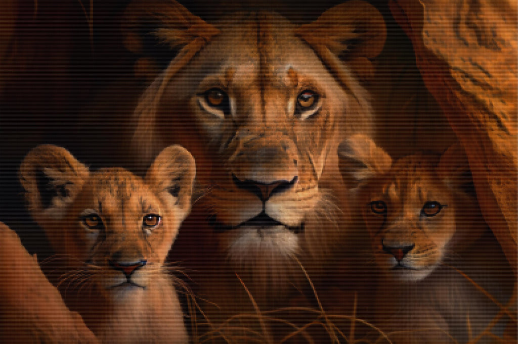 Protective Mother Lion Official Diamond Painting Kit | Diamond Art ...