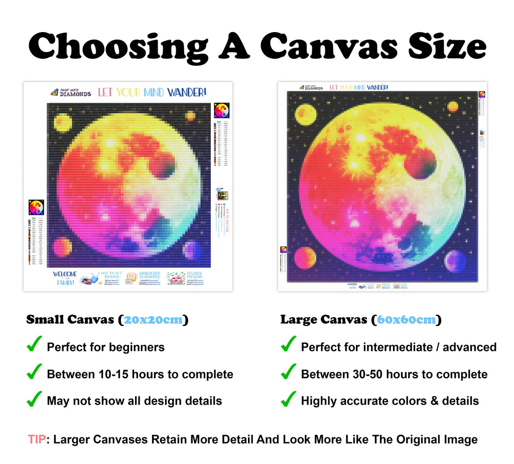 Psychedelic Rainbow Moon Official Diamond Painting Kit | Diamond Art ...