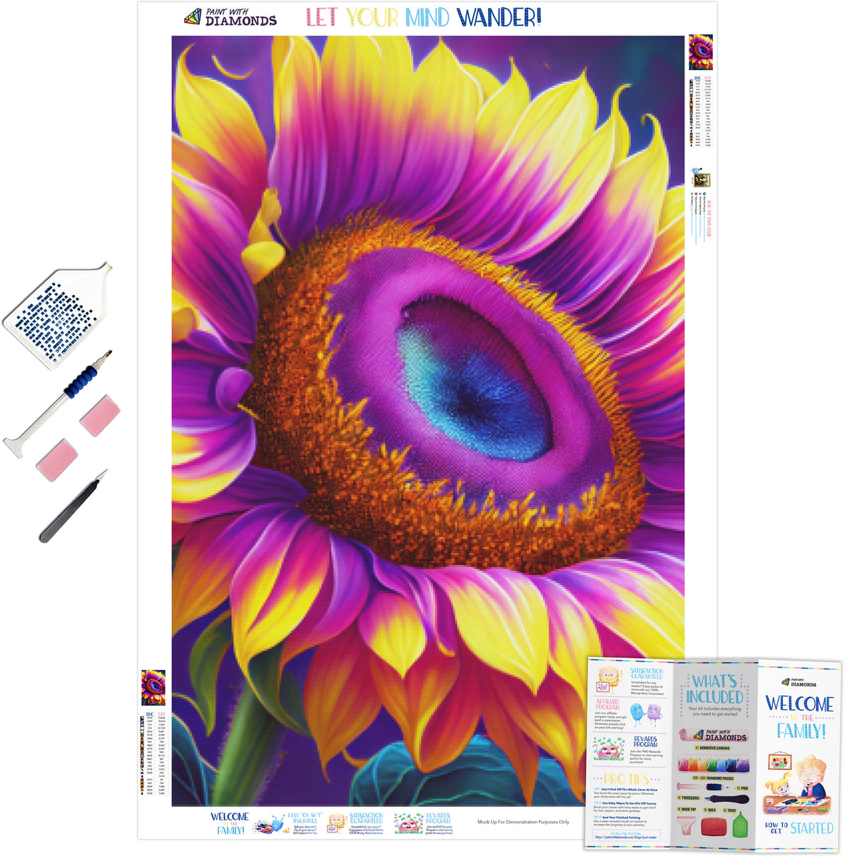 Purple Sunflower Official Diamond Painting Kit | Diamond Art | Paint ...