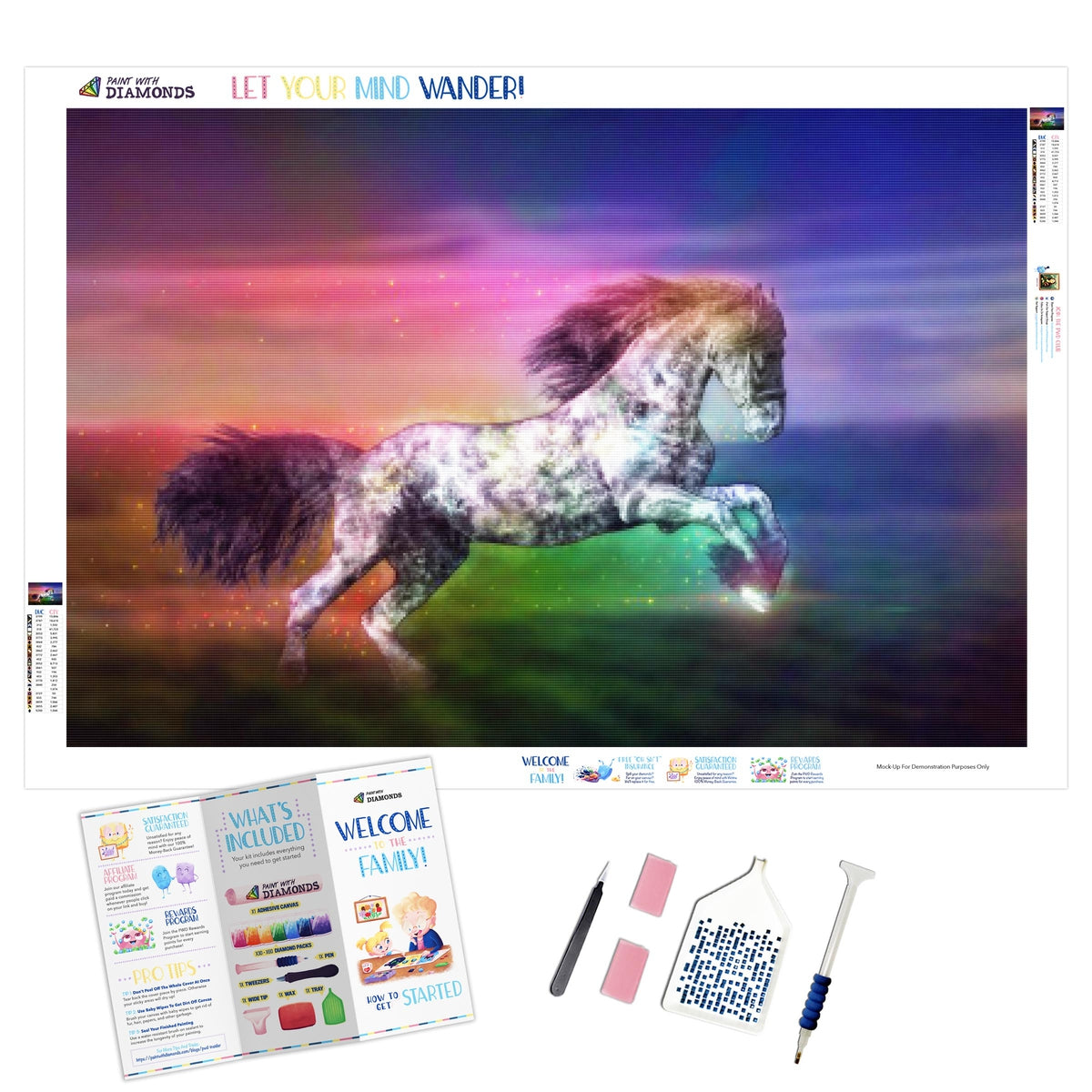 "Rainbow Horse" Diamond Painting Kit (Full Drill) – Paint With Diamonds