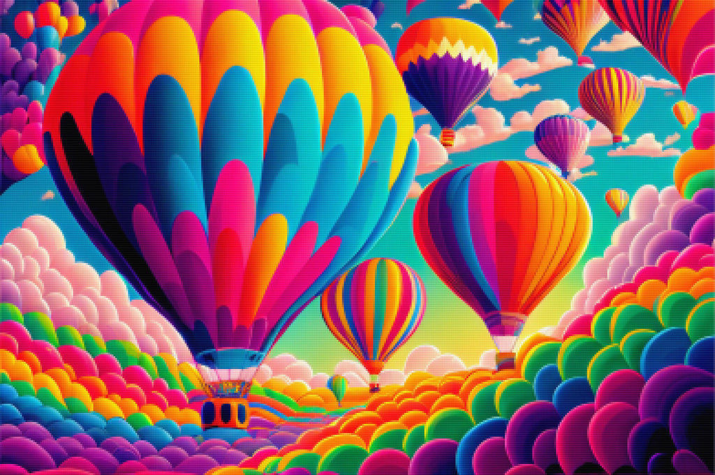 Rainbow Hot Air Balloons Official Diamond Painting Kit | Diamond Art ...