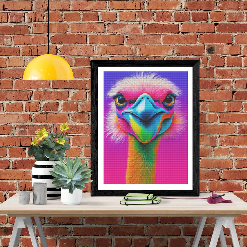 Rainbow Ostrich Official Diamond Painting Kit | Diamond Art | Paint ...