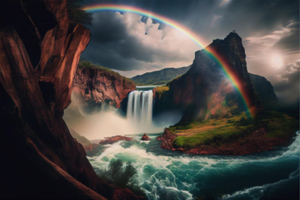 Rainbow Over Waterfall Official Diamond Painting Kit | Diamond Art ...