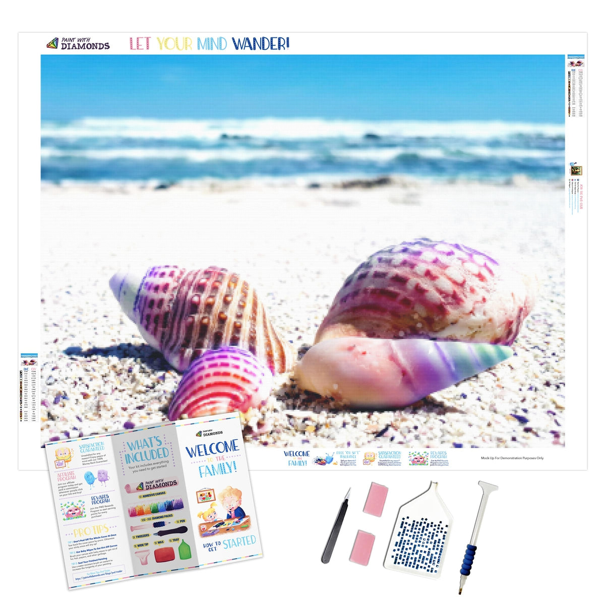 "Rainbow Seashells" Diamond Painting Kit (Full Drill) – Paint With Diamonds