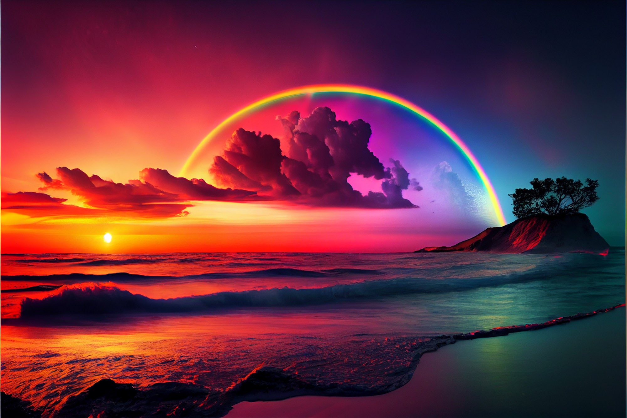 Rainbows At Sunset